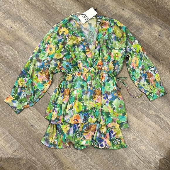 Zara | Dresses | Nwt Zara Watercolor Dress | Poshmark